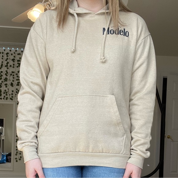 ModelCo | Sweaters | Modelco Tan Sweater Relaxed Fit Adjustable Hood ...